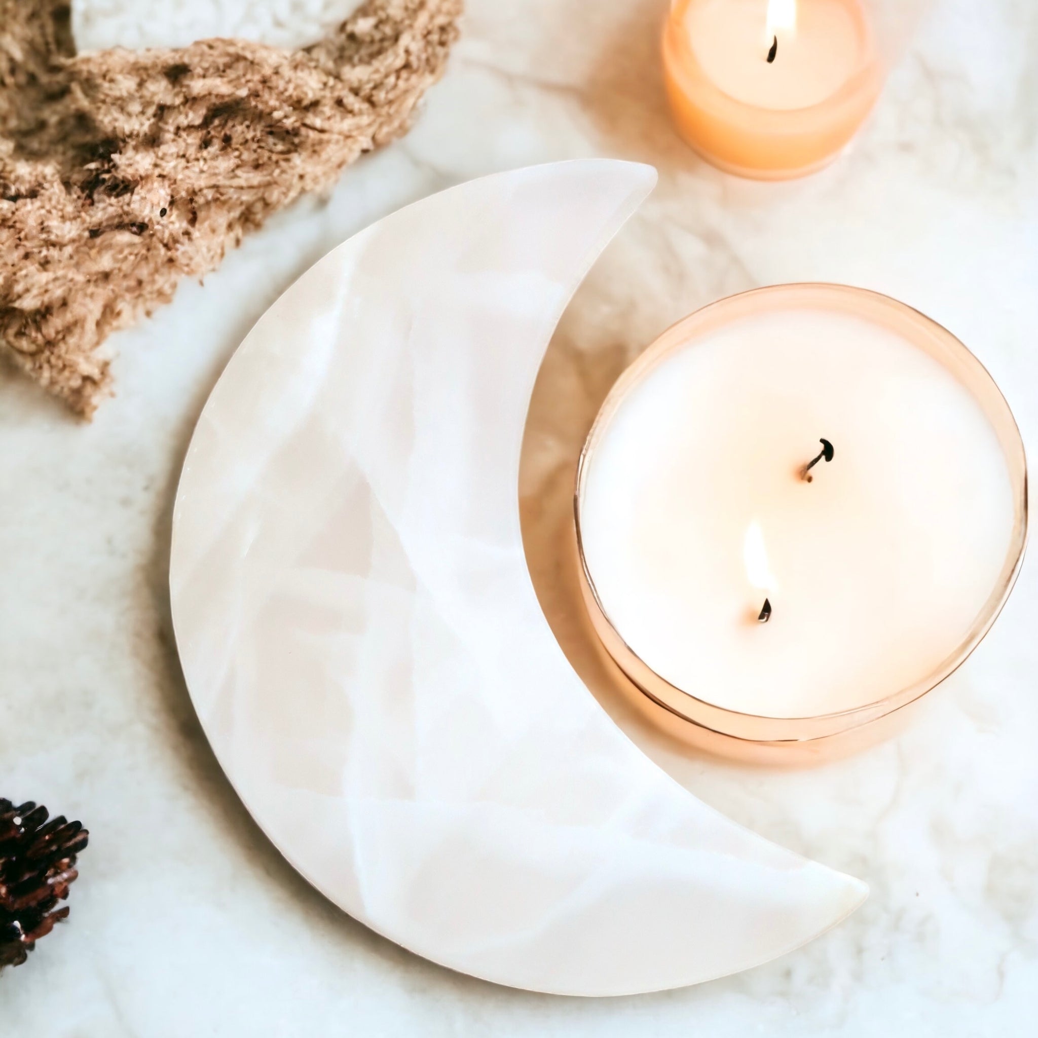 White Onyx Crescent Moon Plate - Nurturing Home Decor | Desert Rose ...